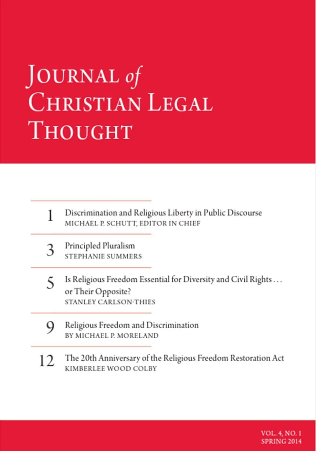 2014 Vol. 1 - Christian Legal Society