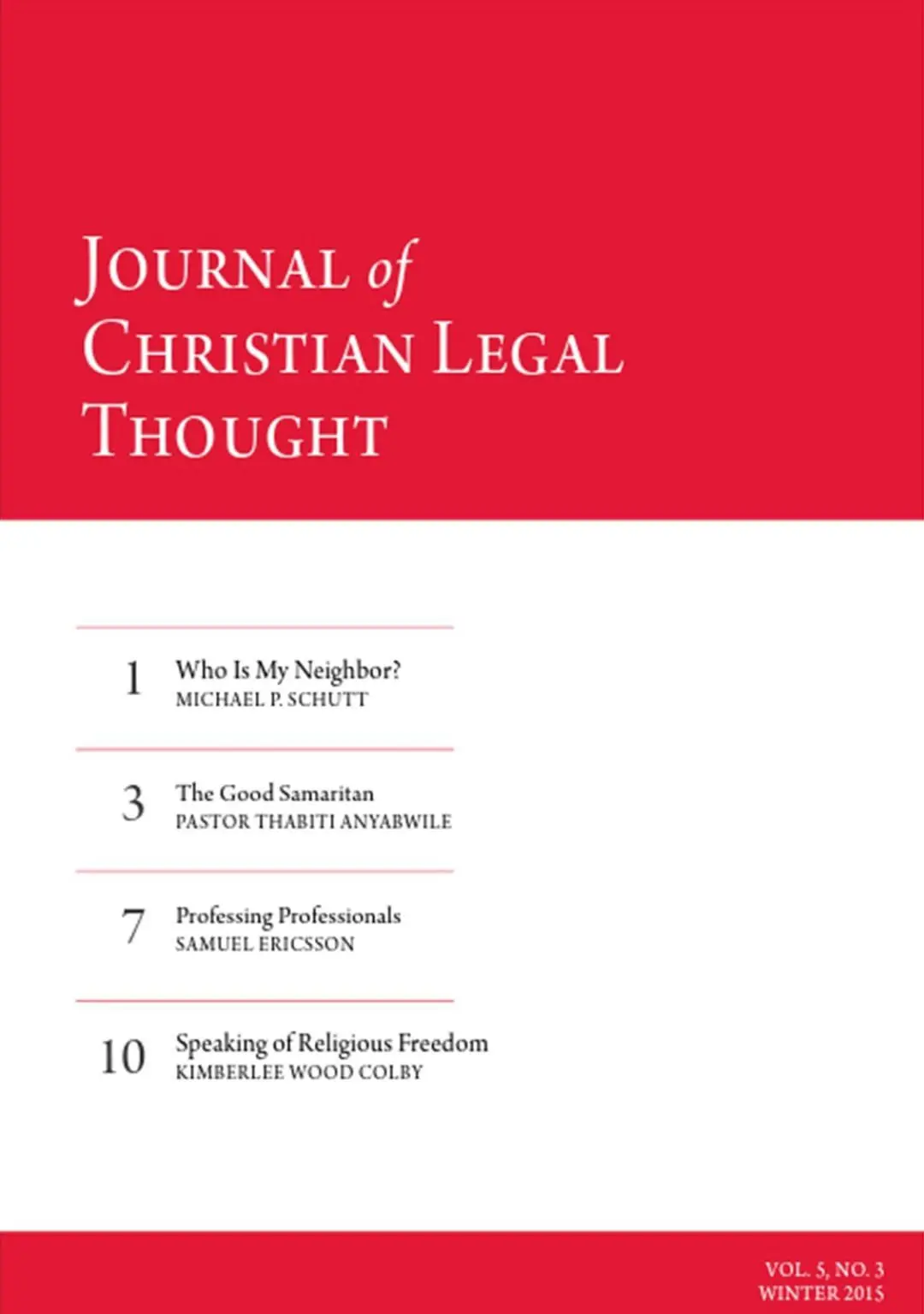 2015 Vol. 3 - Christian Legal Society